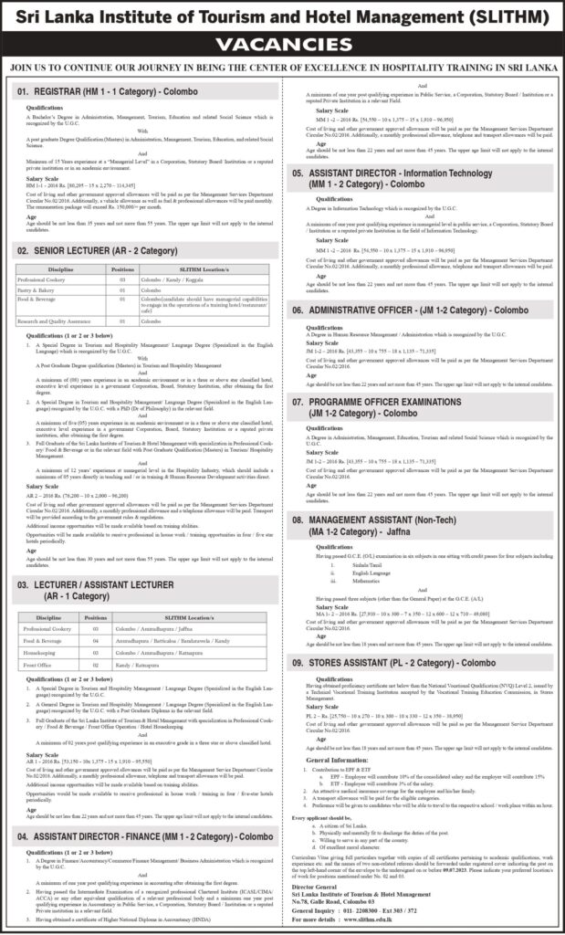 SLITHM – Sri Lanka Institute of Tourism & Hotel Management