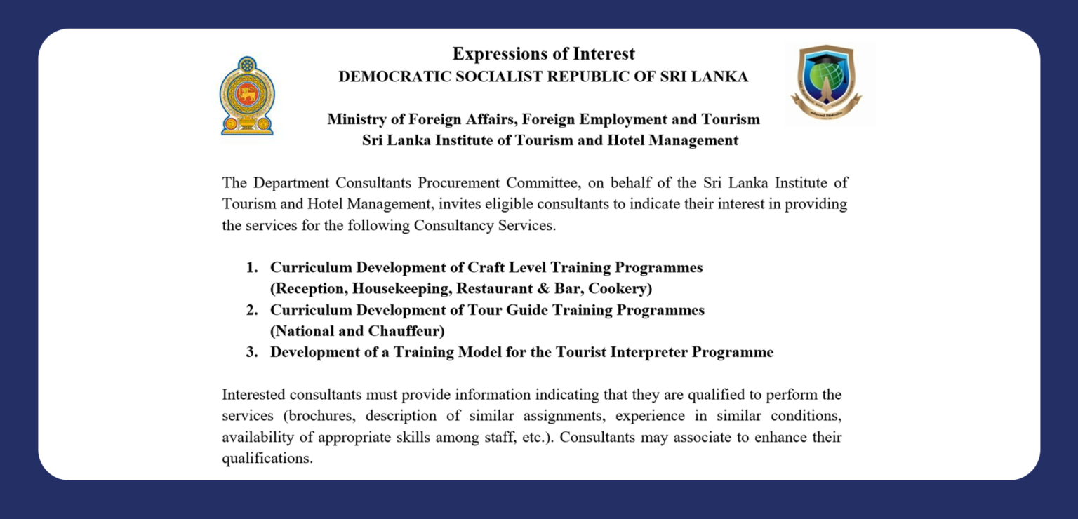 SLITHM – Sri Lanka Institute of Tourism & Hotel Management